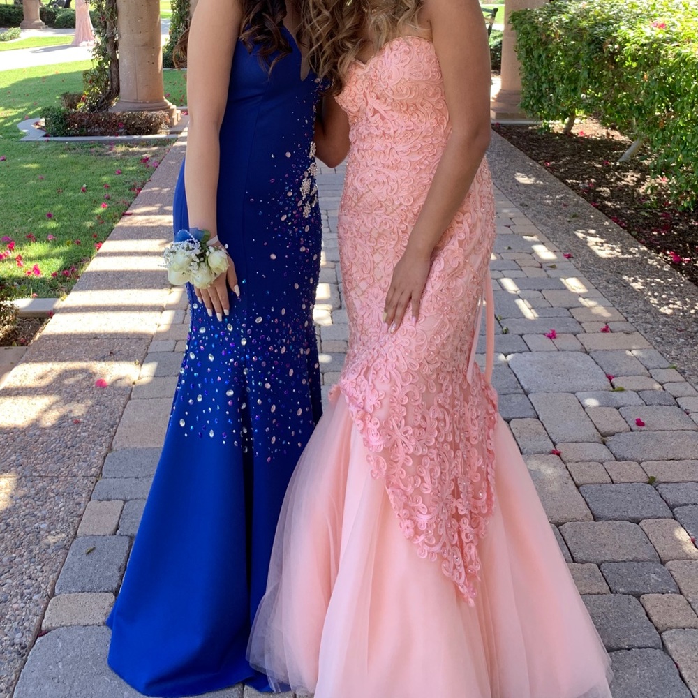 Pink Mermaid Style Prom Dress - Gem